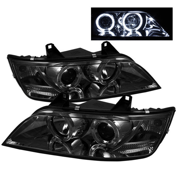 BMW Z3 96-02 Projector Headlights - LED Halo - Smoke - High H1 (Includ ...