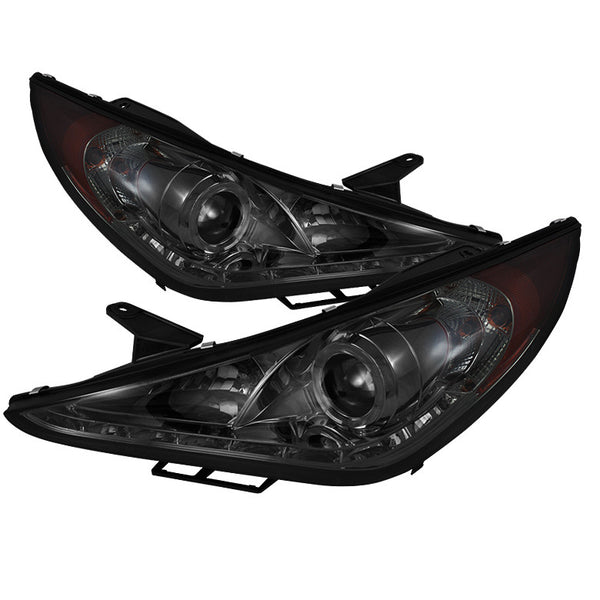 Hyundai Sonata 11-13 Projector Headlights - LED Halo - DRL - Smoke - H ...