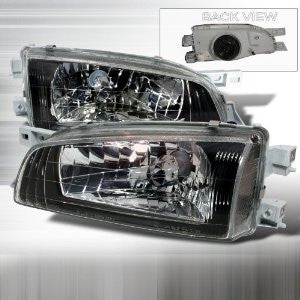 Subaru 1997-2001 Subaru Impreza Headlights/ Head Lamps Black-Euro Styl ...