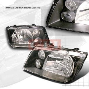 VOLKSWAGEN 1999-2003 VOLKSWAGEN VW JETTA JDM BLACK HEADLIGHTS/ HEAD LA ...